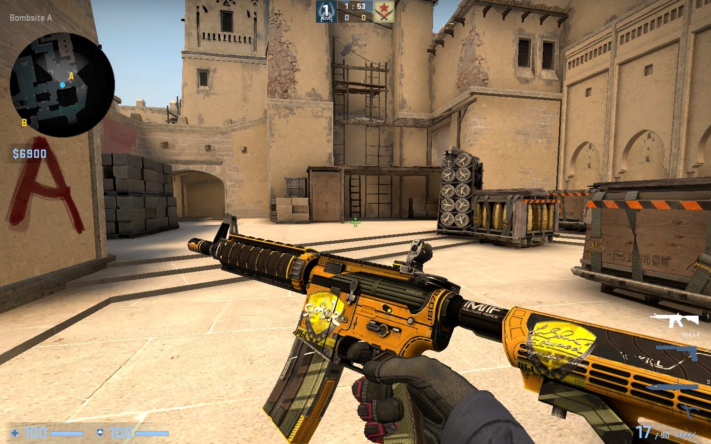 M4A4 | Buzz Kill with sticker - Gaming-Zone.info